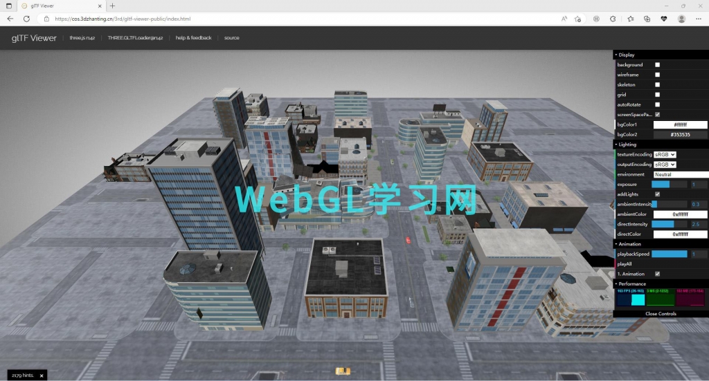 glTF模型在线网页查看器【支持glb模型】-WEBGL学习网
